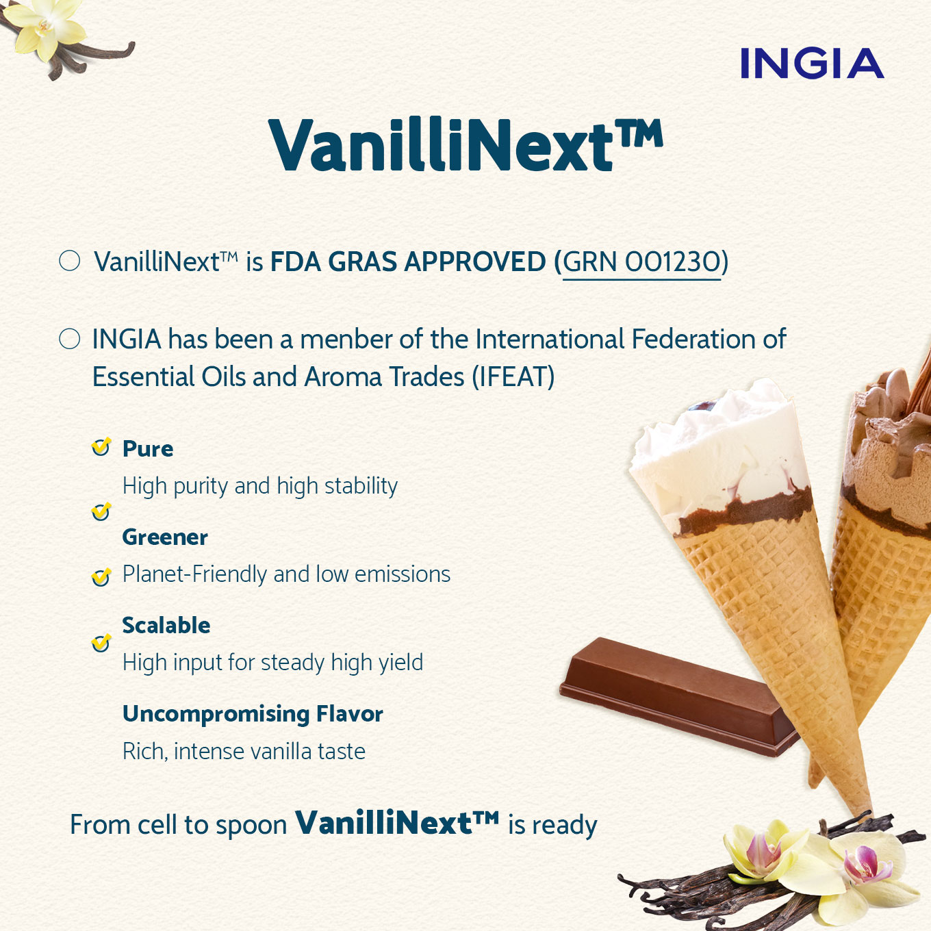 VanilliNext™ is FDA GRAS approved and Joins IFEAT - INGIA USA-Advanced ...